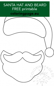 Santa hat mustache beard template | Coloring Page