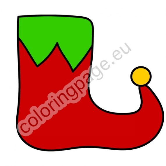 Color elf shoe cut out | Coloring Page