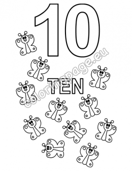 Number 10 coloring page for kids | Coloring Page