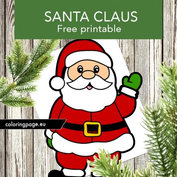 Santa Claus greeting with the hand | Coloring Page