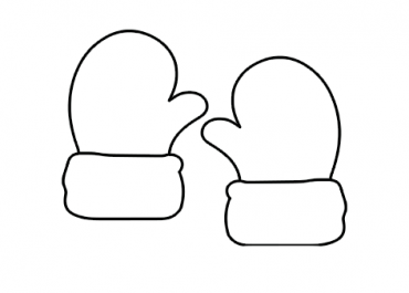 Glove santa claus template | Coloring Page