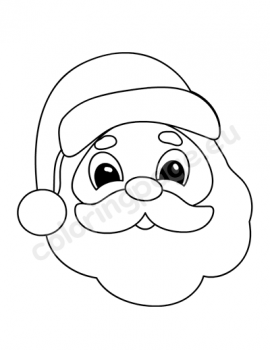 Christmas Santa Claus Face template | Coloring Page