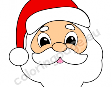 Christmas Santa Claus Face template – Coloring Page