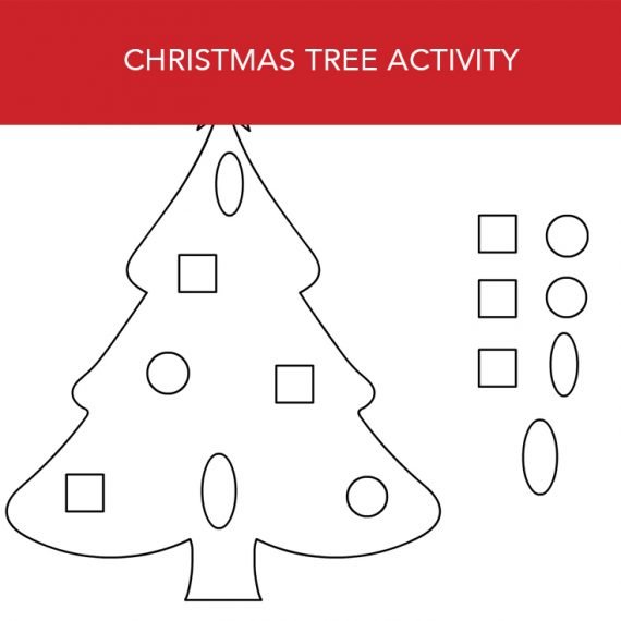 Xmas Tree Activity For Kids Coloring Page