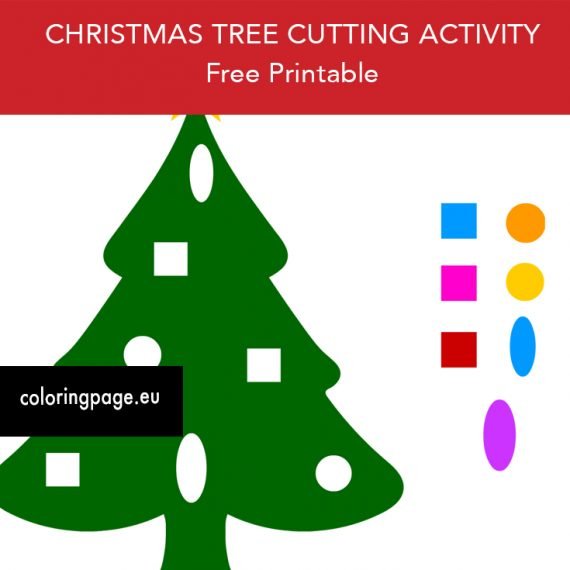 Christmas Tree Cutting Activity free | Coloring Page