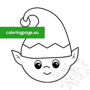 Paper Elf face coloring page | Coloring Page