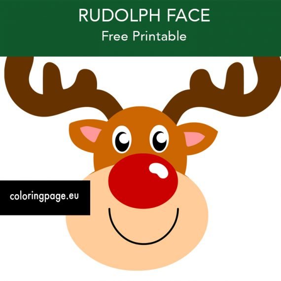 Rudolph face free printable | Coloring Page