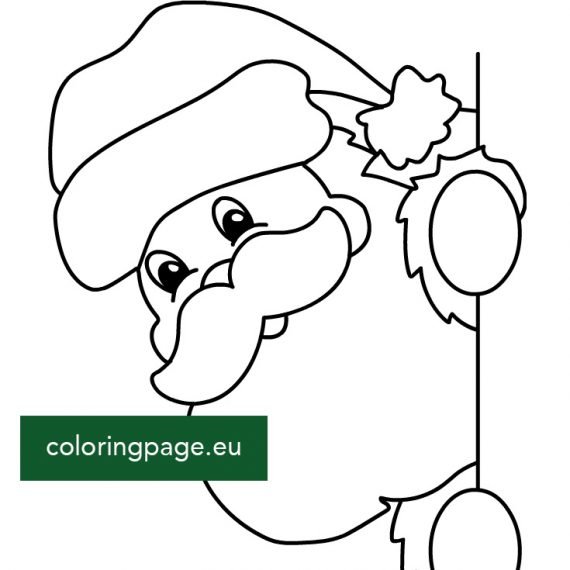 Santa window decoration template | Coloring Page