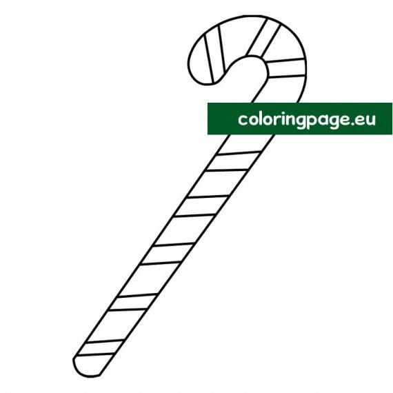 Printable Christmas candy cane | Coloring Page
