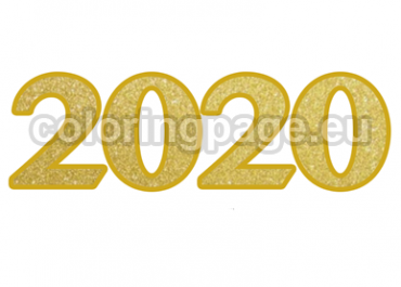 Gold 2020 Numbers printable | Coloring Page