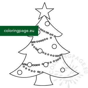 Printable Christmas tree with decorations | Coloring Page