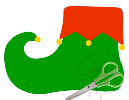 Elf Shoe Cut Out Printable Coloring Page