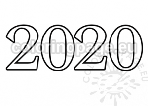 New Year 2020 Coloring Page free | Coloring Page