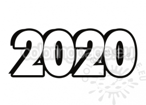 New year 2020 template | Coloring Page