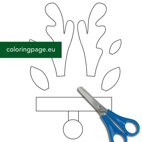 Reindeer headband craft Christmas template | Coloring Page