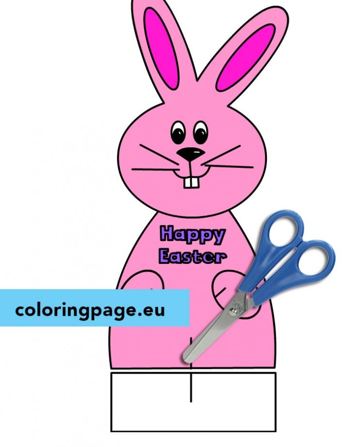 3D Paper Easter Rabbit decoration | Coloring Page
