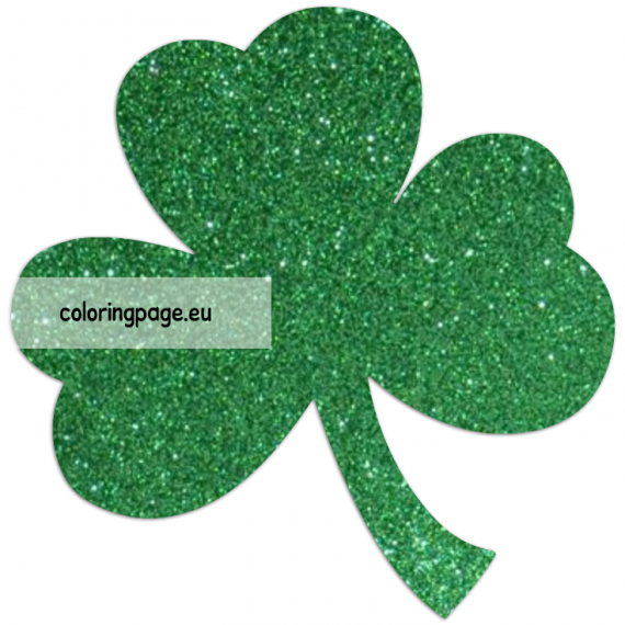 Green glitter shamrock free | Coloring Page