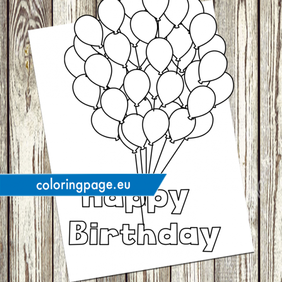 Happy birthday balloons template | Coloring Page
