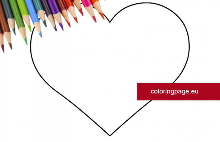 PDF Large Heart Shape printable | Coloring Page