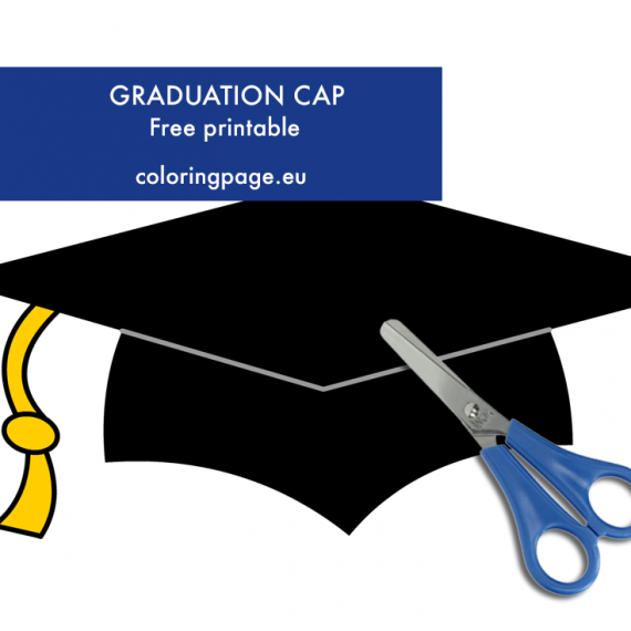 Black Graduation Cap printable | Coloring Page