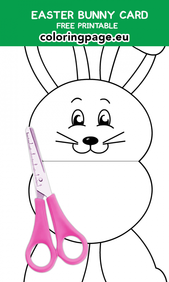 Easter Bunny Card for kids | Coloring Page