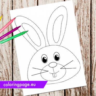 Easter Rabbit Tracing Worksheet pdf | Coloring Page