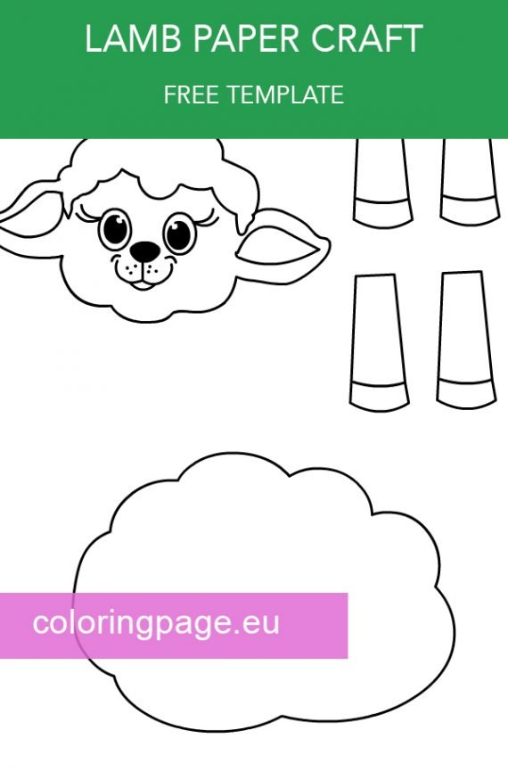Lamb Farm craft template free | Coloring Page