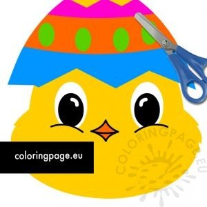 Colorful Paper mask chick printable | Coloring Page