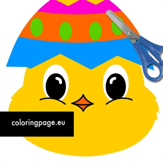 Colorful Paper mask chick printable | Coloring Page