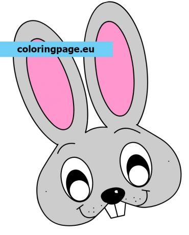 Paper Rabbit mask printable | Coloring Page