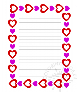Free Valentine's Day Writing Paper for Kids | Coloring Page