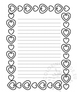 Printable Valentine's Day Writing Paper | Coloring Page