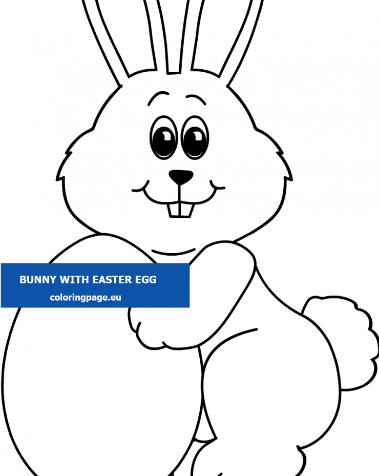 Bunny with easter egg coloring page | Coloring Page