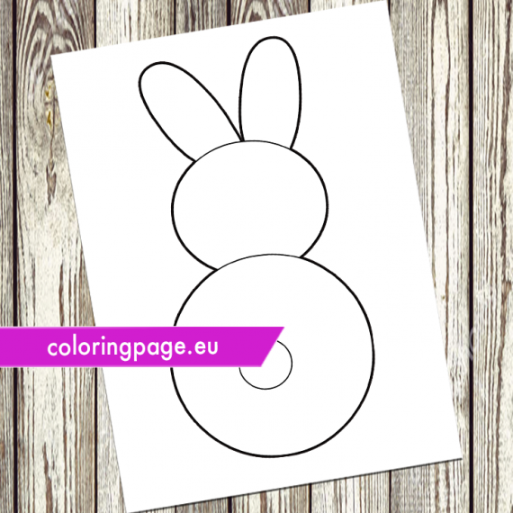 Printable Bunny shape with tail | Coloring Page