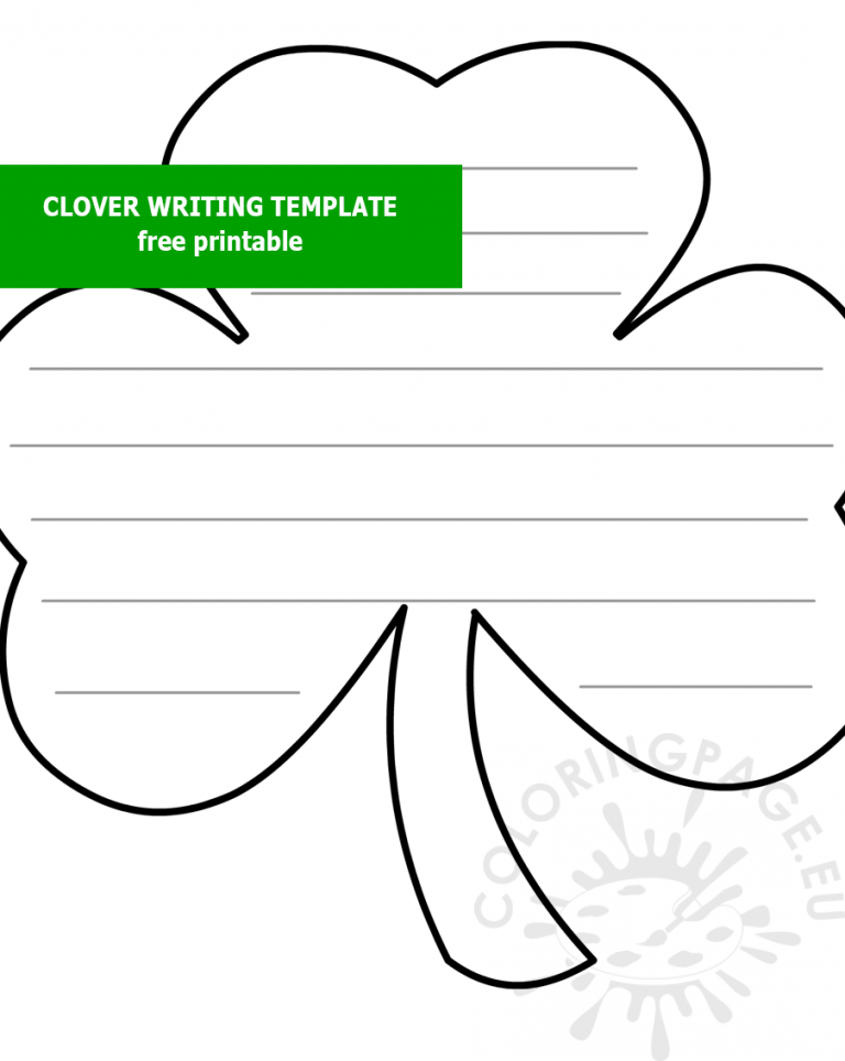Clover Writing Paper Template | Coloring Page
