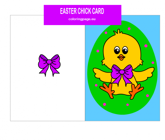 Free Easter Chick Card template | Coloring Page