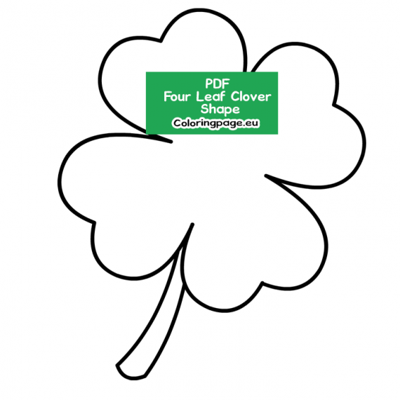 Four Leaf Clover Shape | Coloring Page