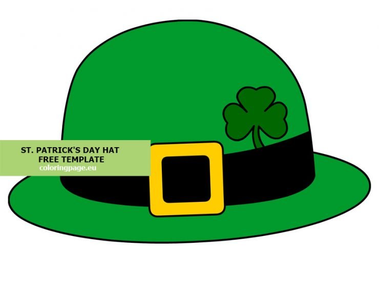 St Patrick s Day Hat With Clover Coloring Page