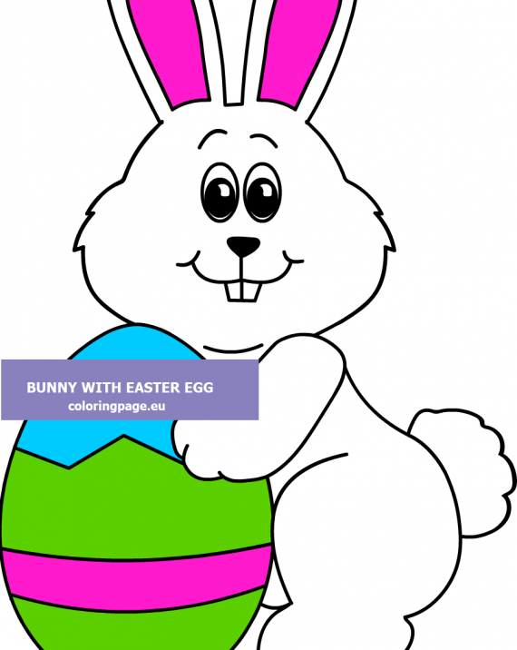 Easter Bunny with Colorful Egg | Coloring Page