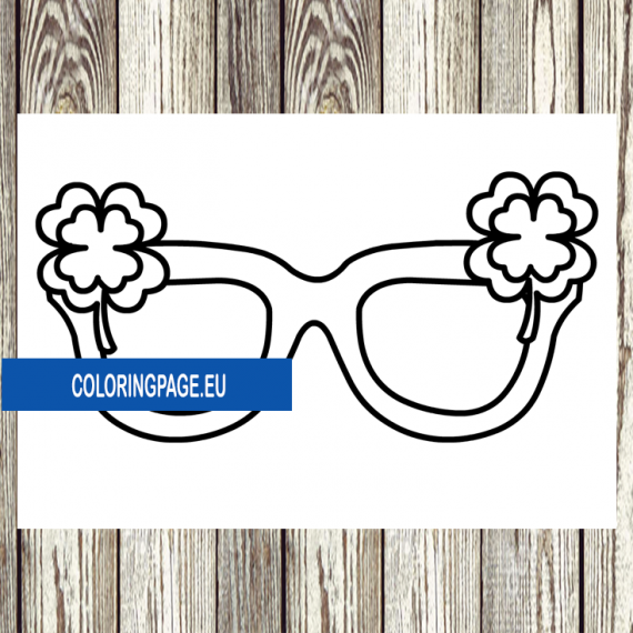 Saint Patrick's Day Paper Glasses template | Coloring Page