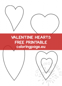 Free Printable Valentine hearts template | Coloring Page