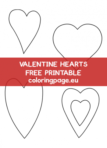 Free Printable Valentine hearts template | Coloring Page