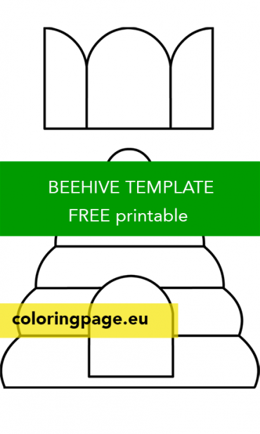 Printable Beehive craft template | Coloring Page