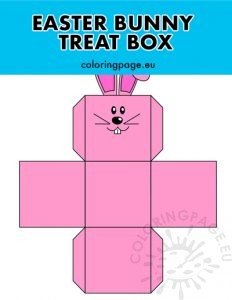 Easter bunny treat box template | Coloring Page