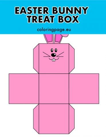 Easter bunny treat box template | Coloring Page