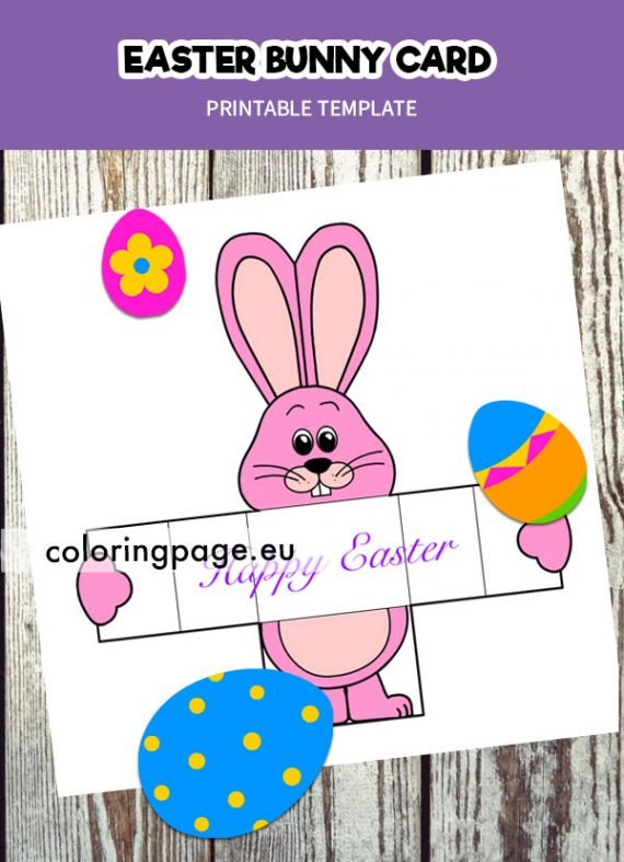 Printable Easter Bunny Card for Kids | Coloring Page