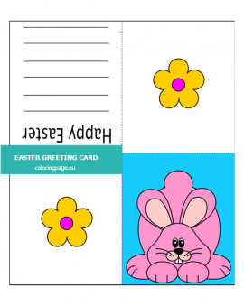 Foldable Easter greeting card free | Coloring Page