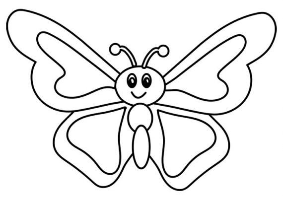 Happy butterfly flying template | Coloring Page