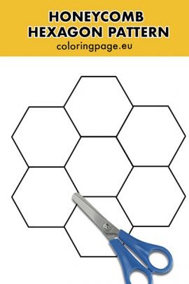Honeycomb Hexagon Pattern printable | Coloring Page
