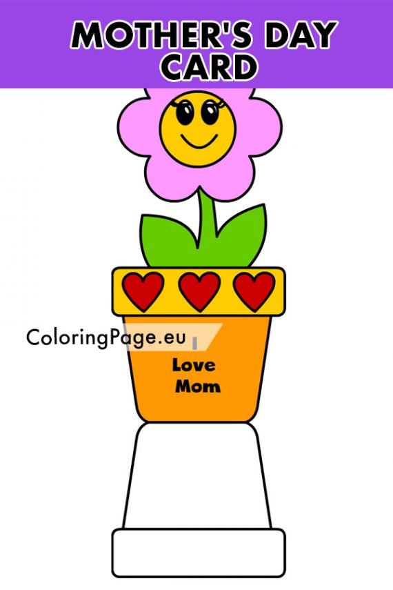 Mother's Day daisy card printable | Coloring Page